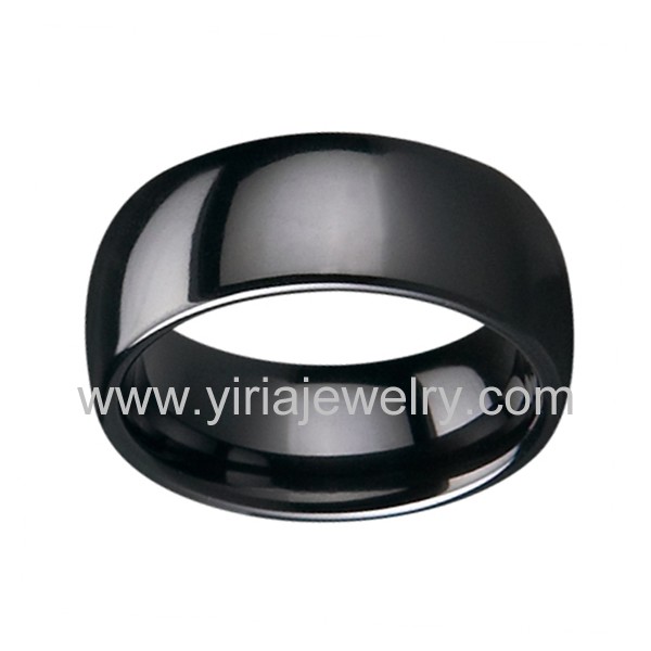 Wholesale 8mm high polished black ceramic wedding band ring