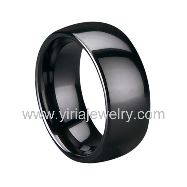 Wholesale 8mm high polished black ceramic wedding band ring